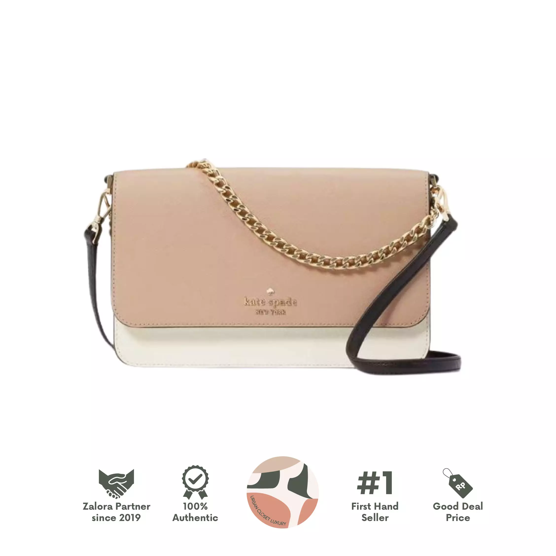 Jual Kate Spade Madison Colorblock Saffiano Leather Nude Original 2025 ...