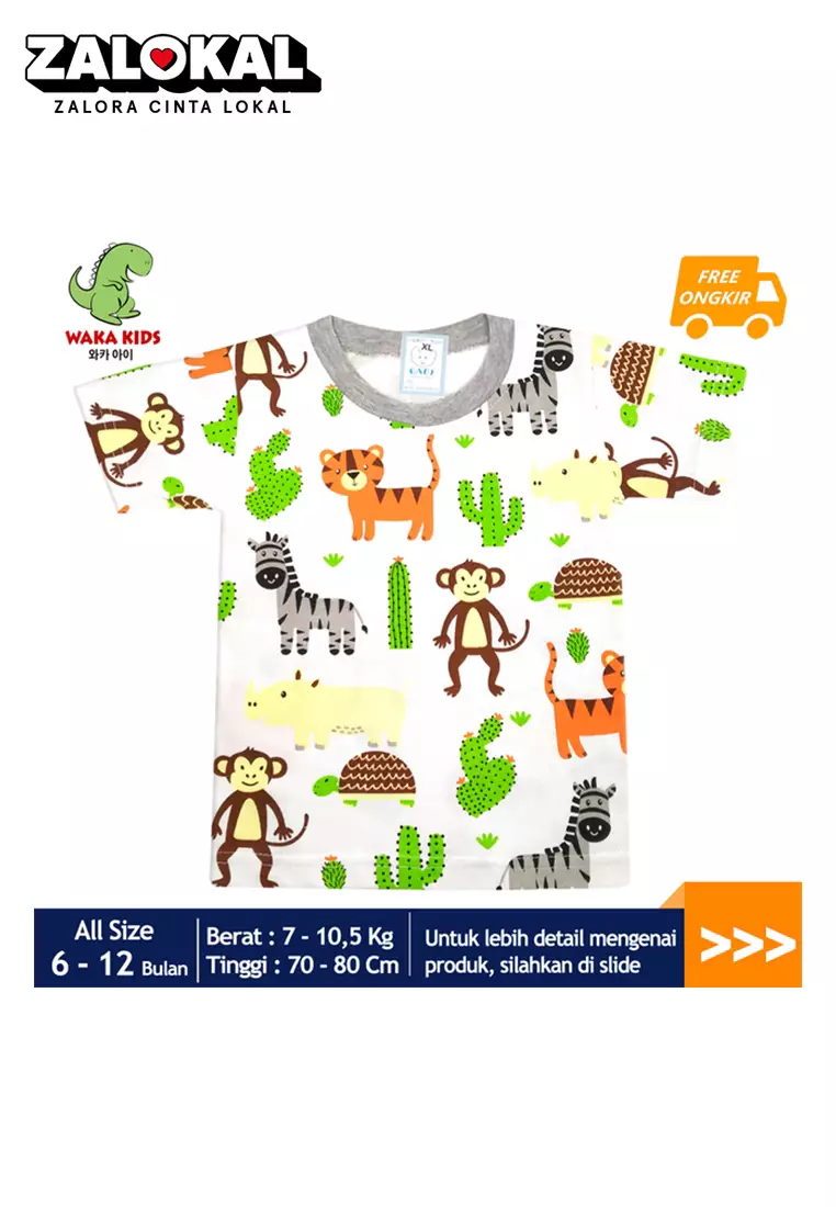 Jual WAKAKIDS Wakakids Baju Atasan Lengan Pendek Bayi Anak Laki Laki dan Perempuan Unisex Full ...