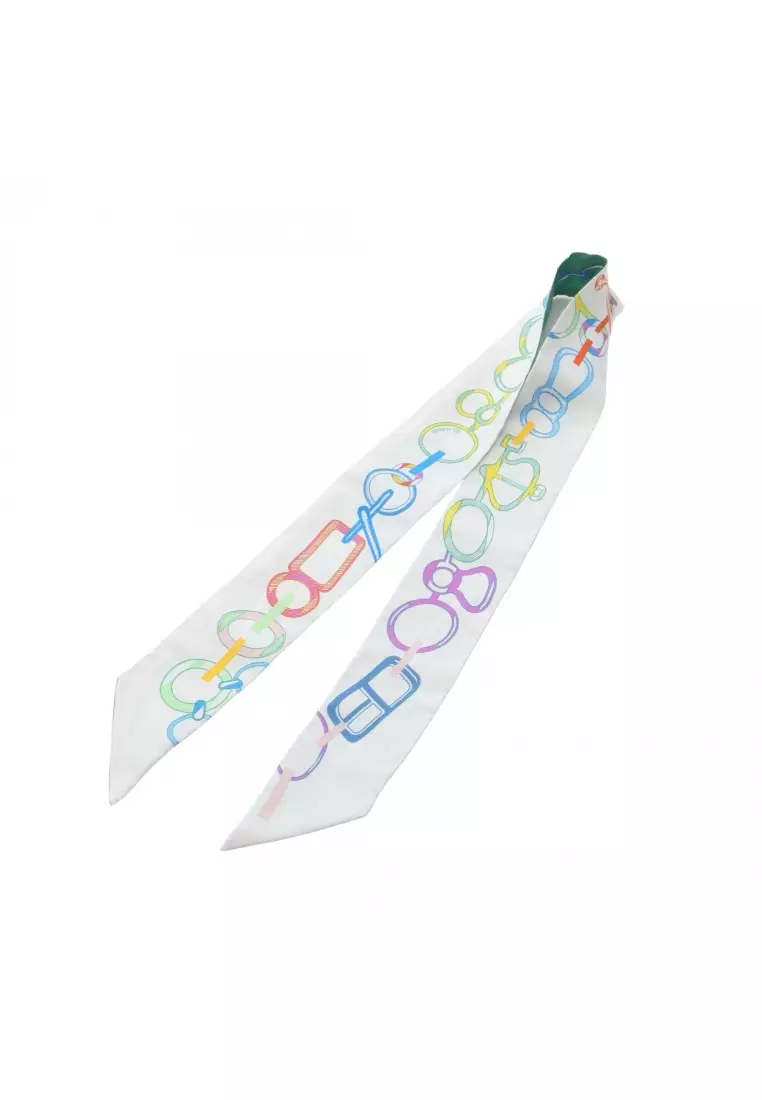 Buy Hermes Pre-Loved Hermès twilly Do Re BOUCLES ribbon scarf silk ...