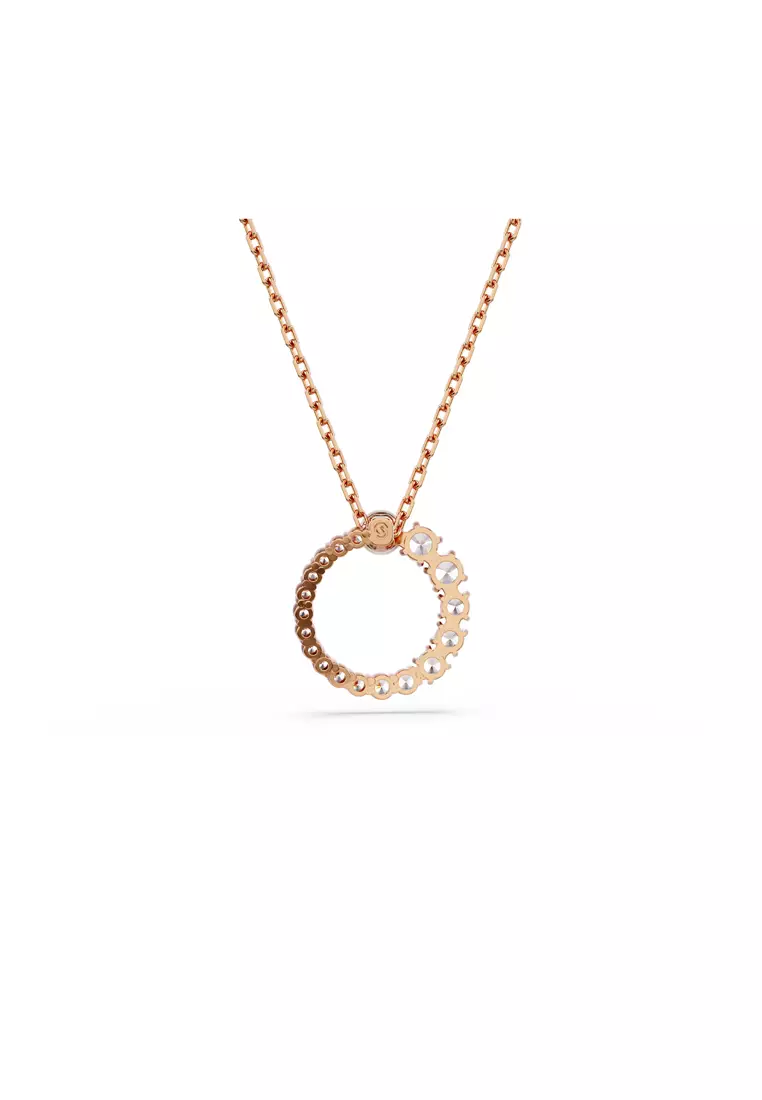 Buy Swarovski Matrix pendant, Crystal pearl, Round cut, White, Rose ...