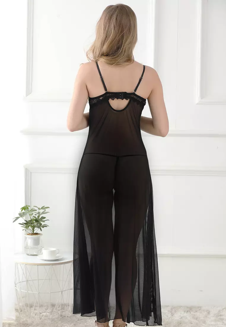 Lycka Lyb9031 Lady One Piece Sexy Lace Nightgown Black 2024 Buy Lycka