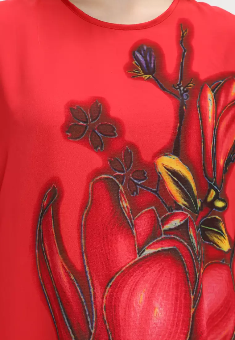 Jual Brilliant Girl Floral Mini Dress In Red By Brilliant Girl Warna ...