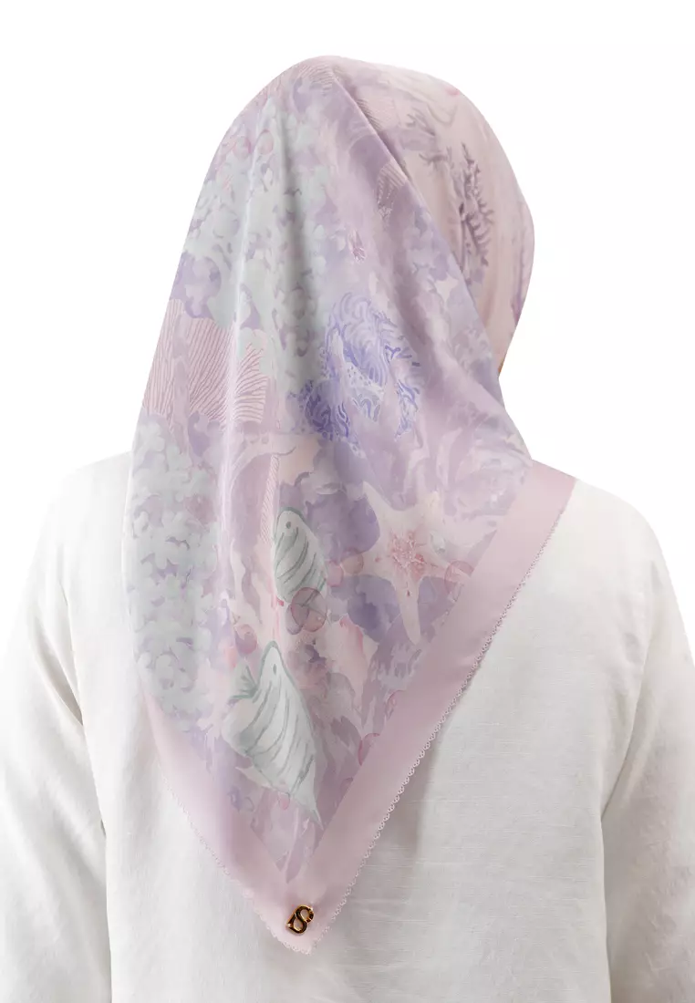Buy Buttonscarves Buttonscarves Song of the Sea Satin Square Jelly Fish ...