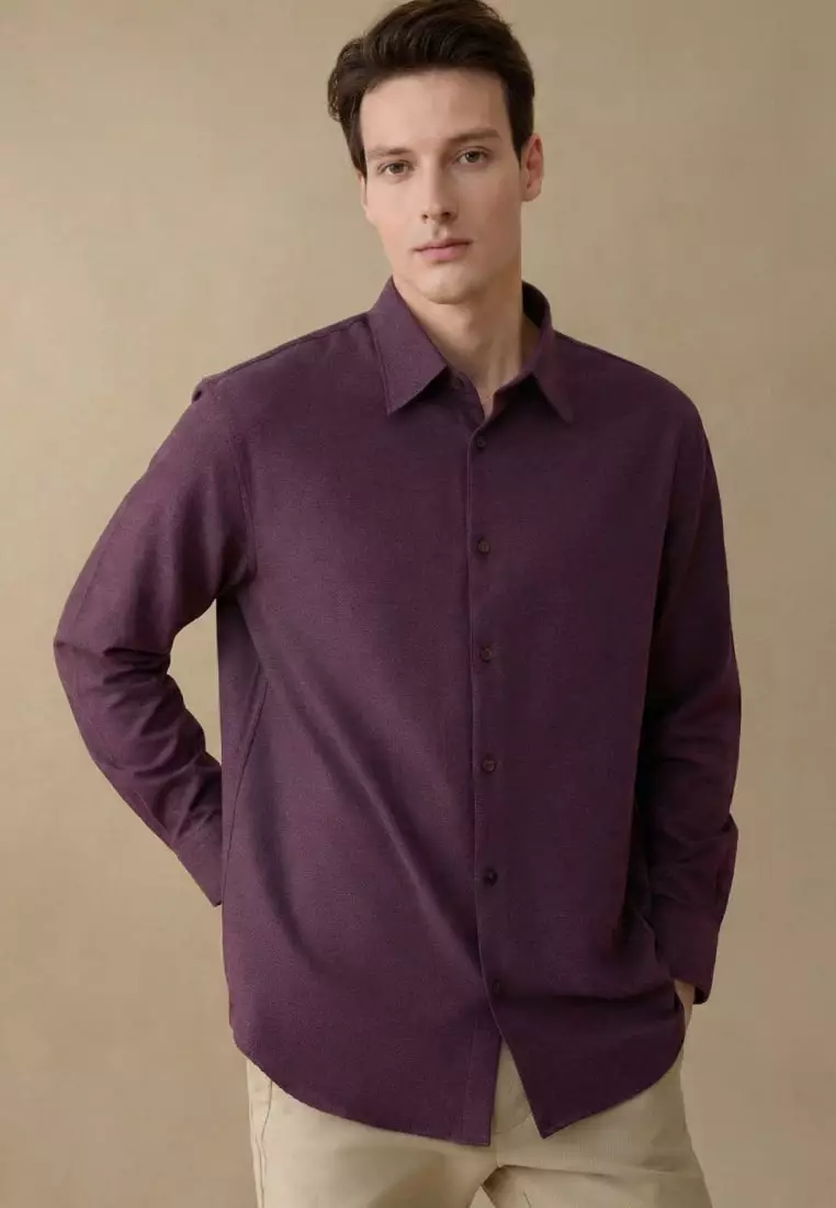 Buy G2000 G2000 1 Side Brushed 2-Tone Flannel Comfort Fit Casual Shirt ...