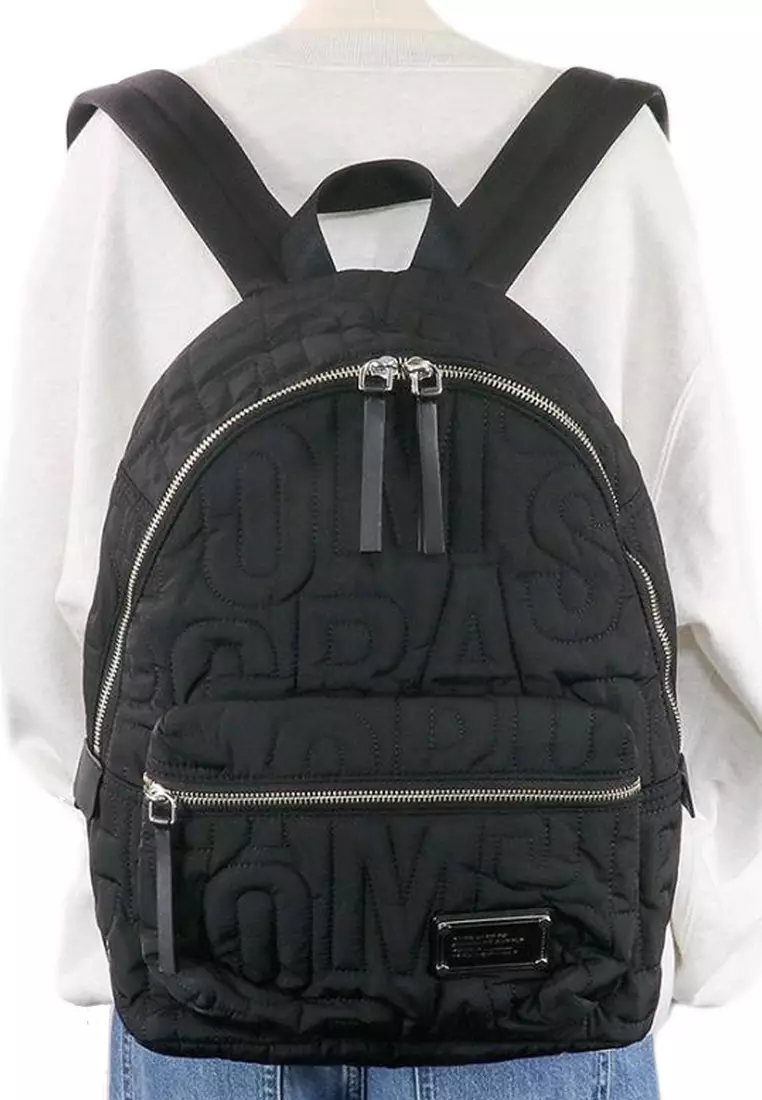 Buy Marc Jacobs Nylon Jumbled Logo Workwear Backpack Bag in Black ...