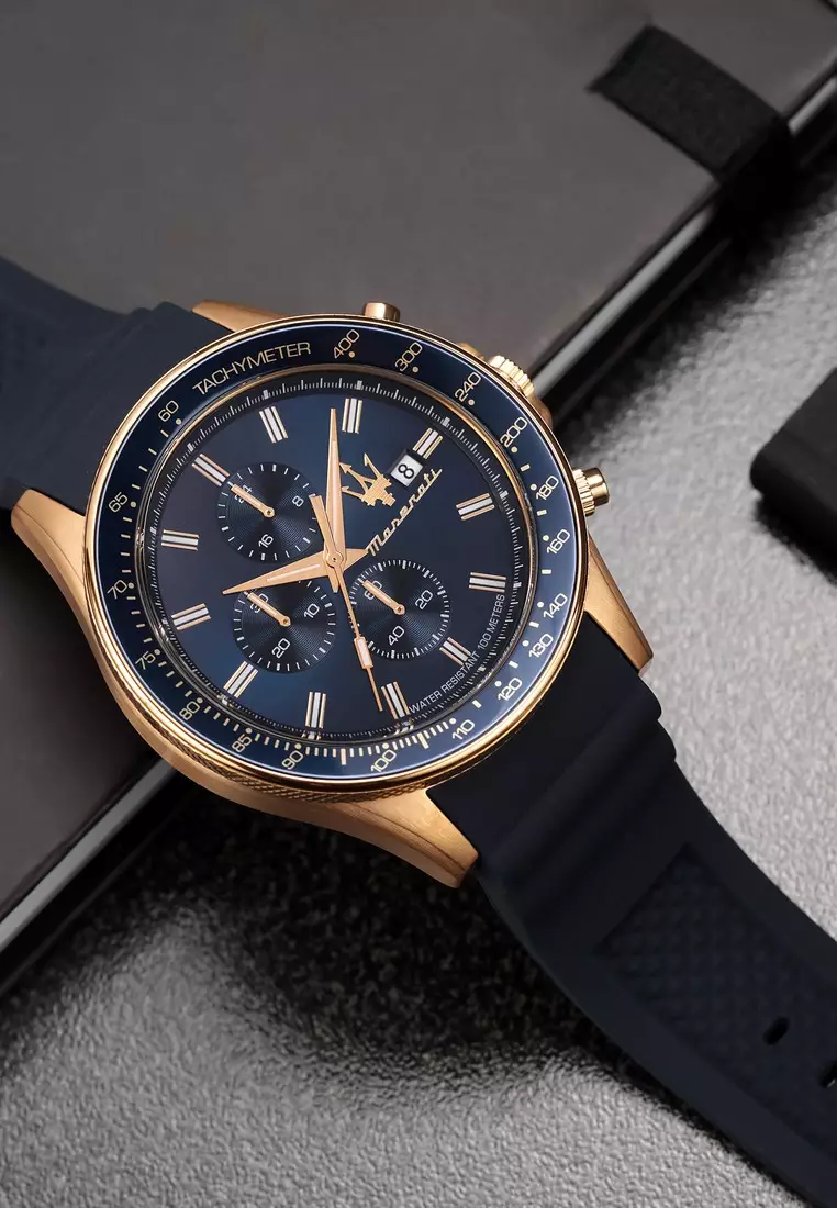 Buy Maserati 【2 Years Warranty】Maserati Sfida 44mm Blue Dial Blue ...