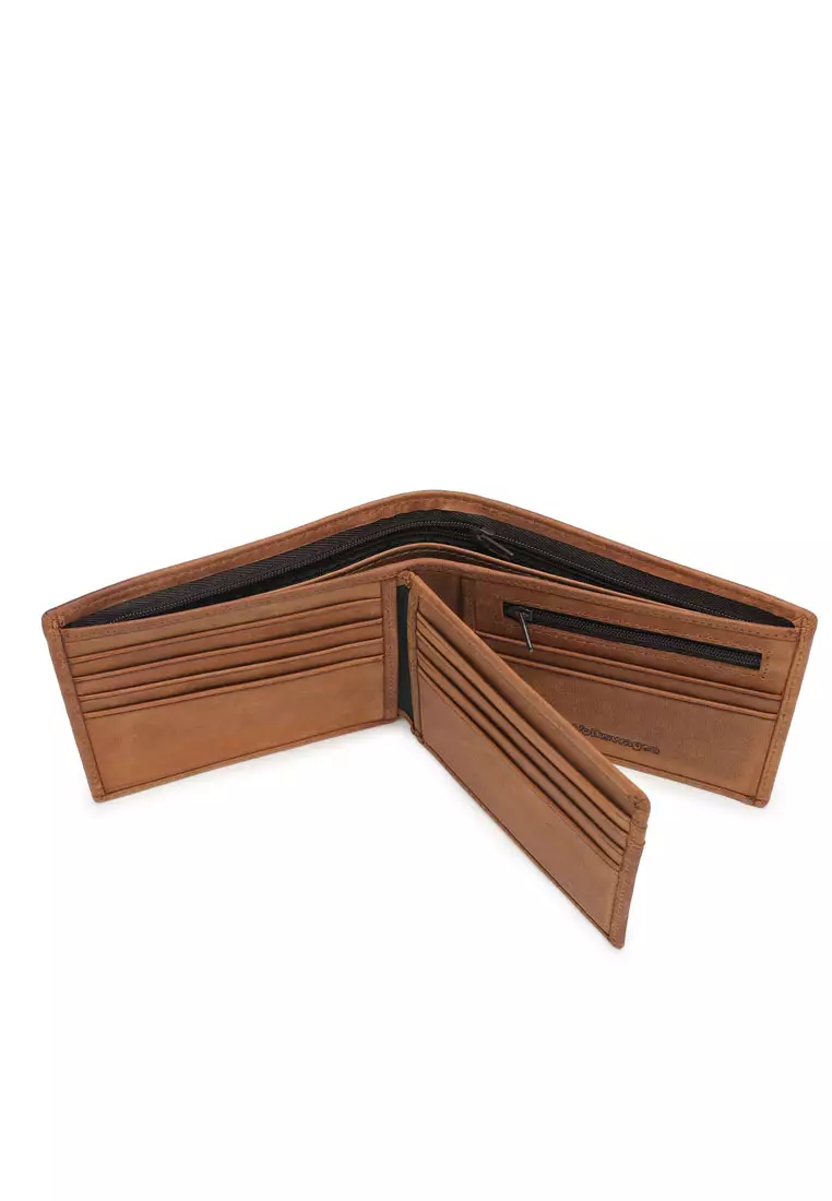 Volkswagen Men's RFID Genuine Leather Bi Fold Center Flap Short Wallet ...