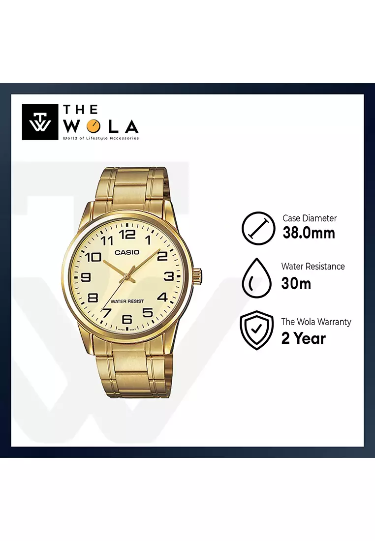 Buy Casio Watches Mens Analog Watch Mtp V001g 9b Gold Stainless Steel