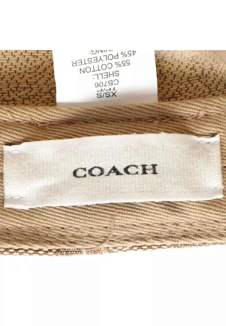 Buy COACH Pre-loved Coach signature cap cotton beige 2024 Online ...