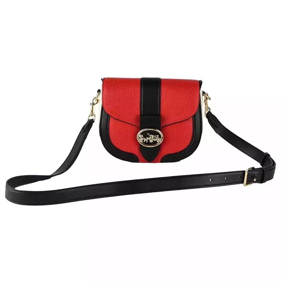 Jual Coach Coach Georgie Saddle Bag In Colorblock Bright Poppy Multi ...