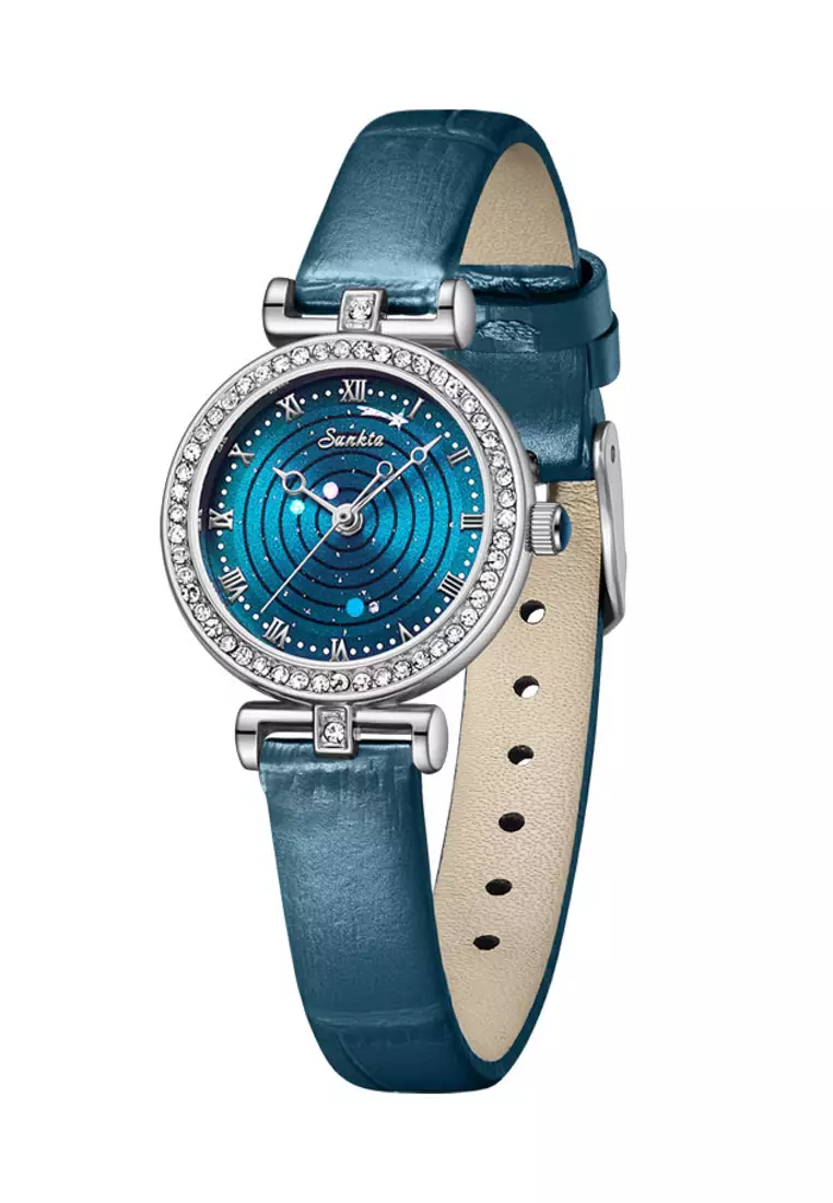 Buy LIGE SUNKTA Ladies Quartz Watch, Stainless Steel, Paved with ...