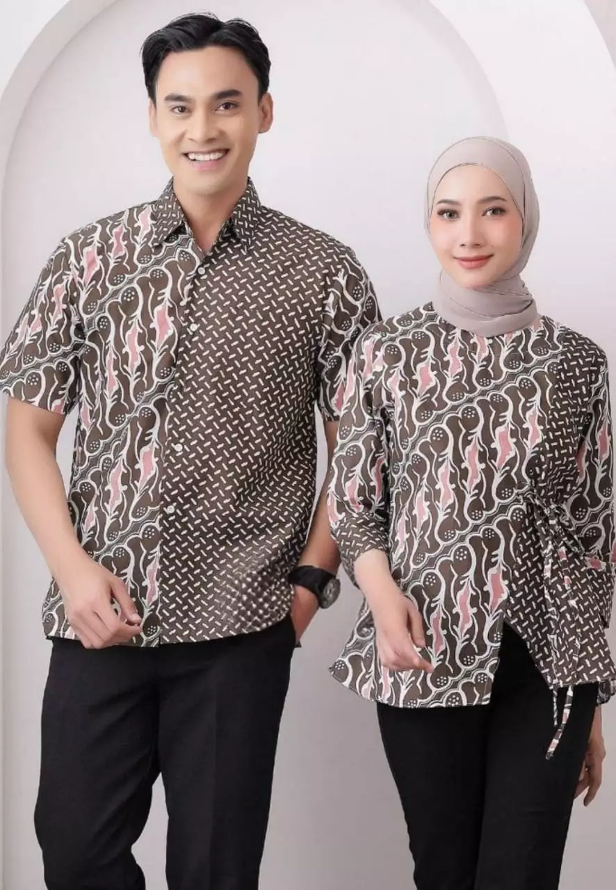 Jual Elegant Batik Kusuma Coklat Kemeja Batik Pria Premium Elegant ...