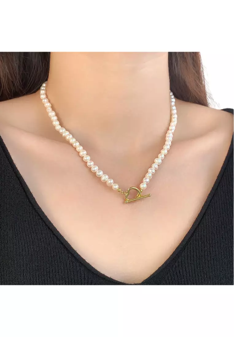 Lara Heart OT Clasp Pearl Lockbone Chain 2025 | Buy Lara Online ...