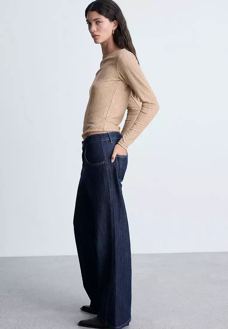 Buy Mango Pointelle Long-Sleeved T-Shirt 2025 Online | ZALORA