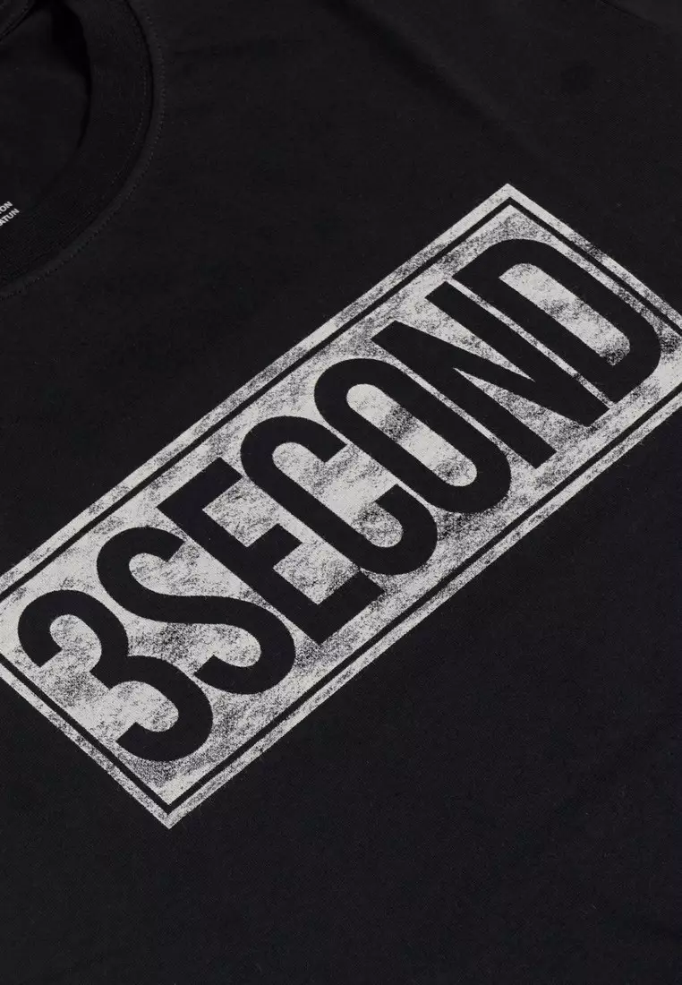 Jual 3SECOND 3Second Men's T-Shirt Short Sleeve Cotton Logo on Wall OL ...
