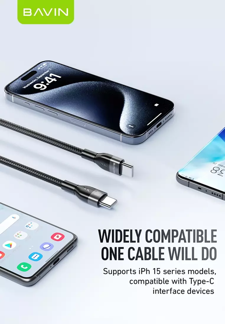 Buy BAVIN CB353 18W Fast Charging Data Cable 1 Meter Nylon Braided ...