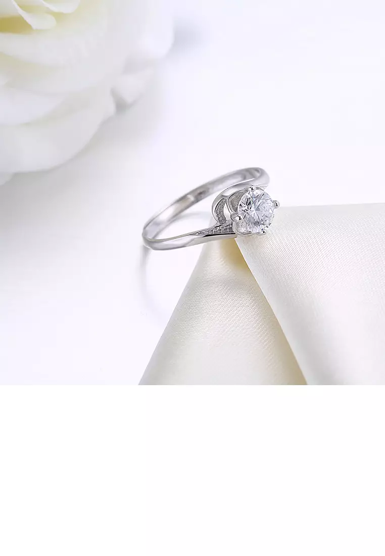 Zafiti 925 Sterling Silver Fashion Simple Round Cubic Zircon Adjustable Ring 2025 | Buy Zafiti ...