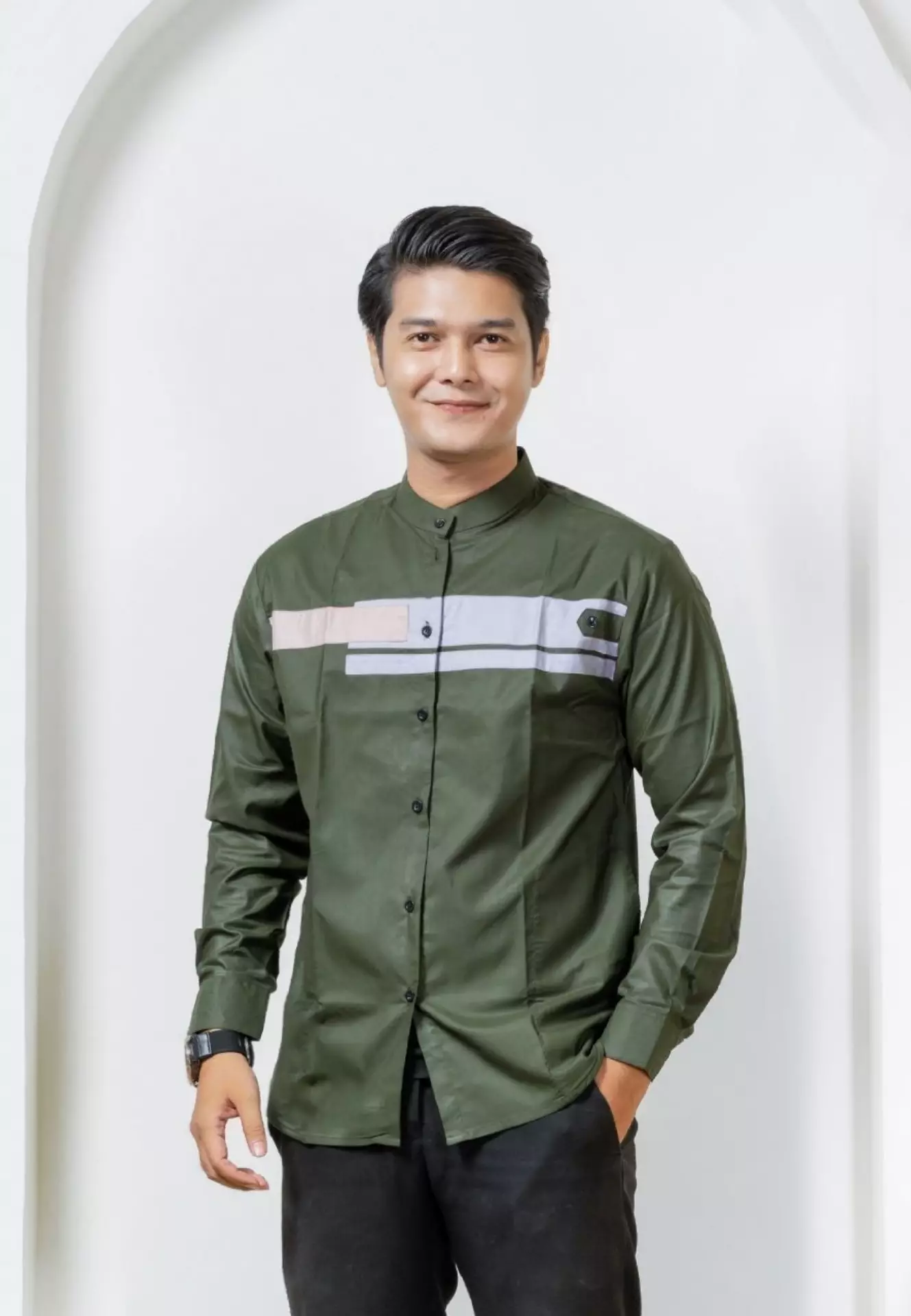 Jual Batik Mayung Nasahi Army Koko Kombinasi Batik Exclusive Pria ...
