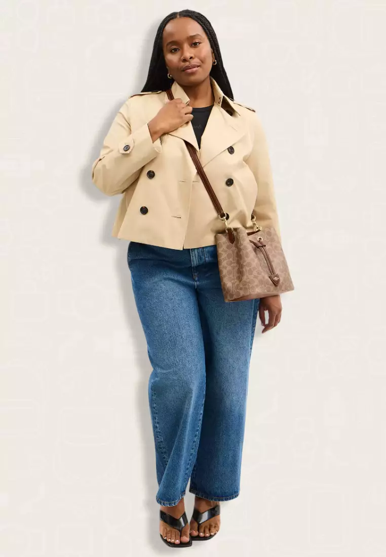 Jual Coach Coach Rowan Bucket Bag In Signature Canvas Tan Brown ...