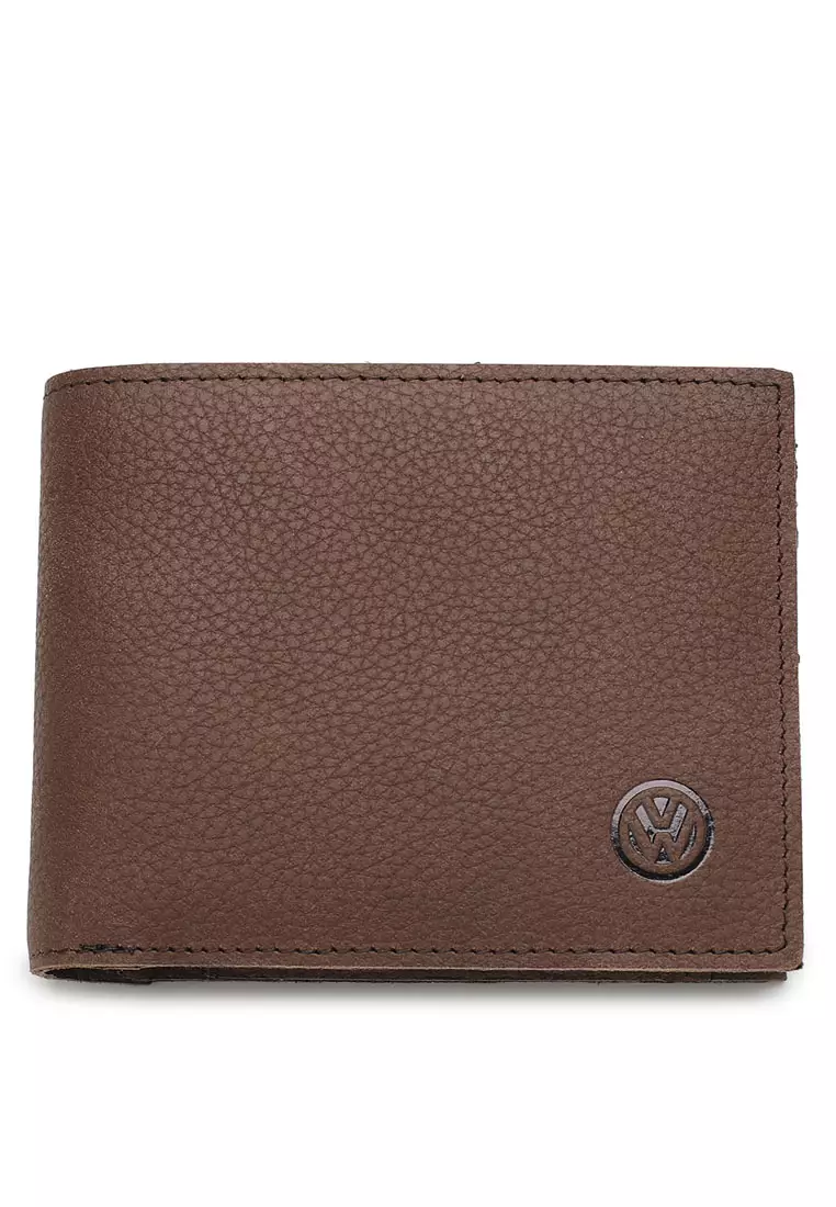 Buy Volkswagen Men's RFID Genuine Leather Bi Fold Center Flap Short ...