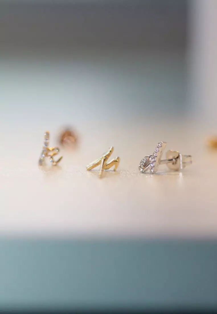 Buy mori Mori "k" alphabet earring Online | ZALORA Malaysia