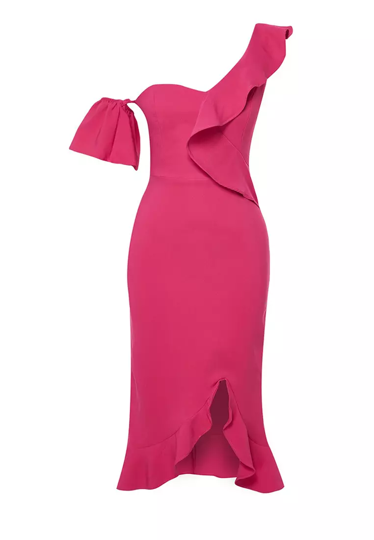 Buy Trendyol Ruffle Midi Dress 2025 Online Zalora Philippines