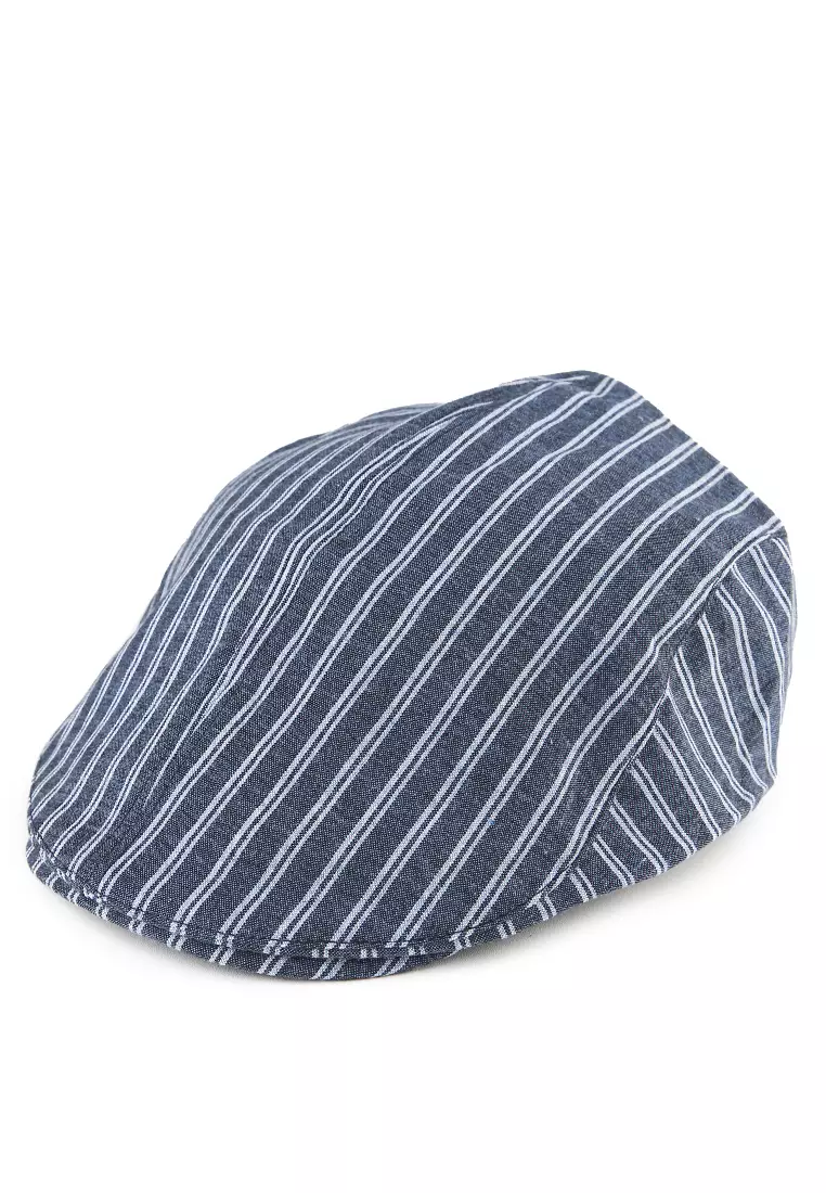 Jual Urban State Striped Flat Cap Original 2025 | ZALORA Indonesia
