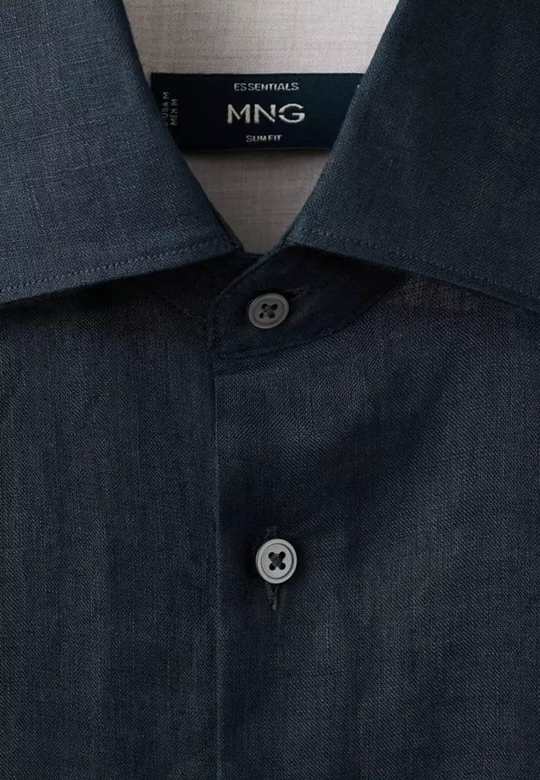 Buy MANGO Man 100% Linen Slim-Fit Shirt 2026 Online | ZALORA