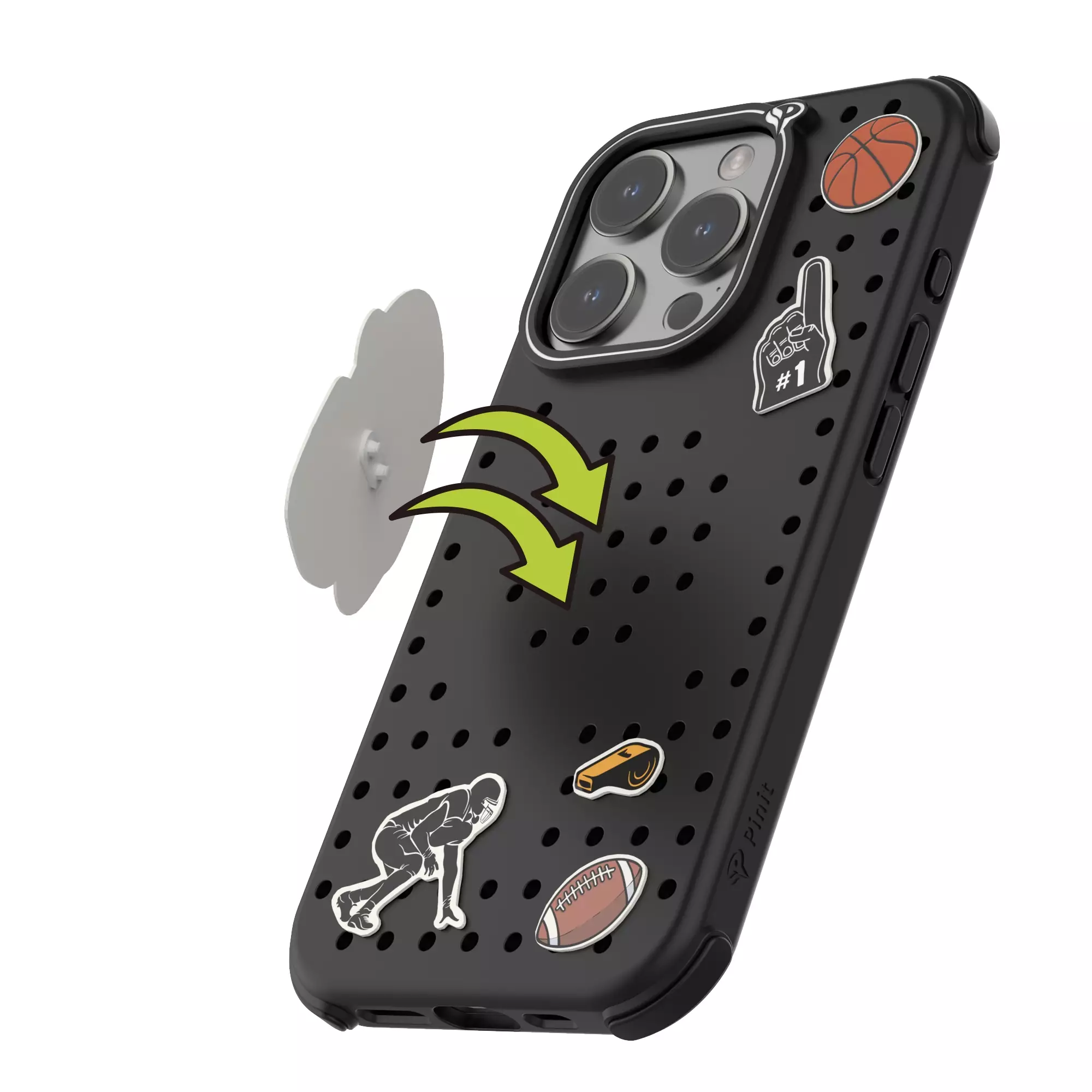 Jual PINIT Casing IPhone 15 Pro Pinit Dynamic Antimicrobial Case With MagSafe Black Original