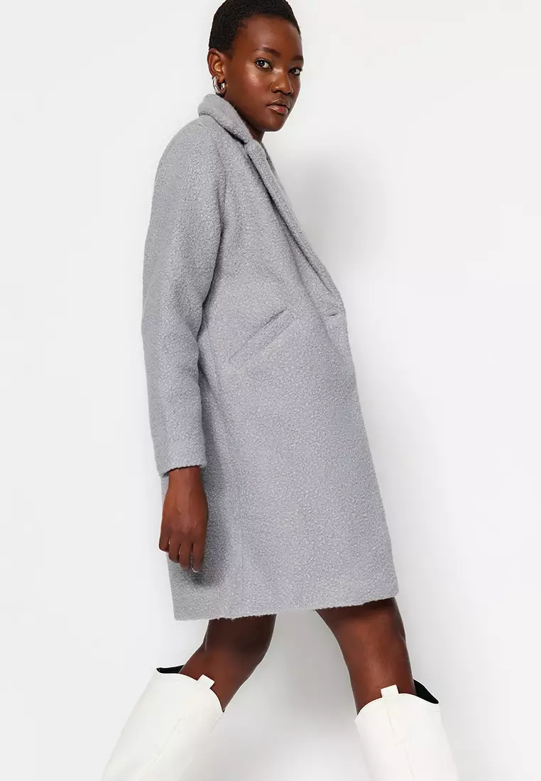 Buy Trendyol Textured Long Coat 2025 Online | ZALORA Philippines