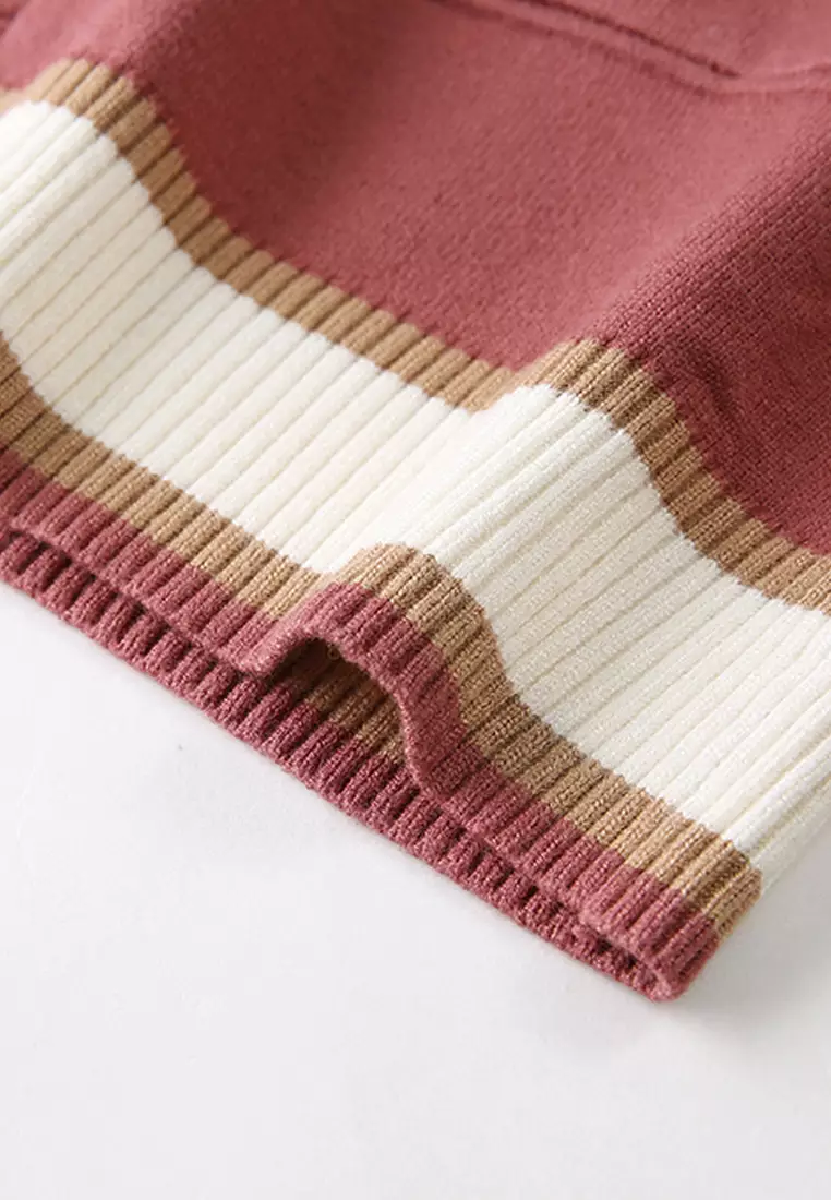 Buy Its Me Simple Colorblock Hooded Knit Jacket 2025 Online | ZALORA ...