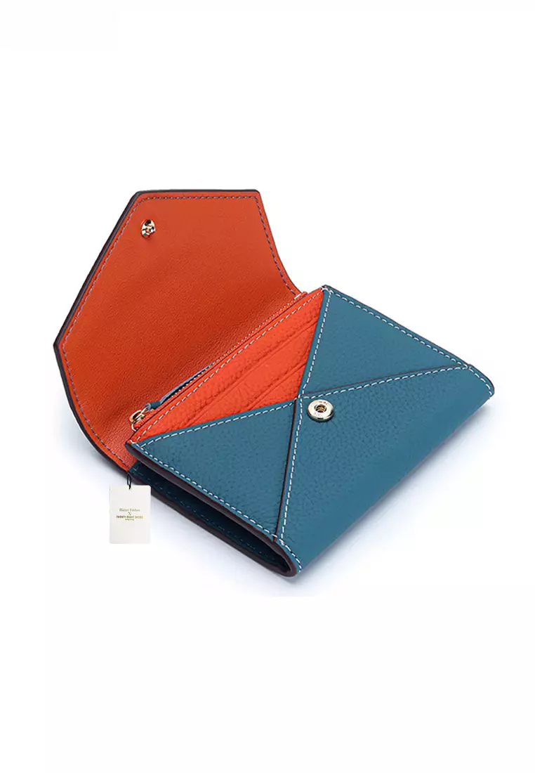 Buy HAPPY FRIDAYS Full Grain Leather Color Matching Cardholder Purse JW ...