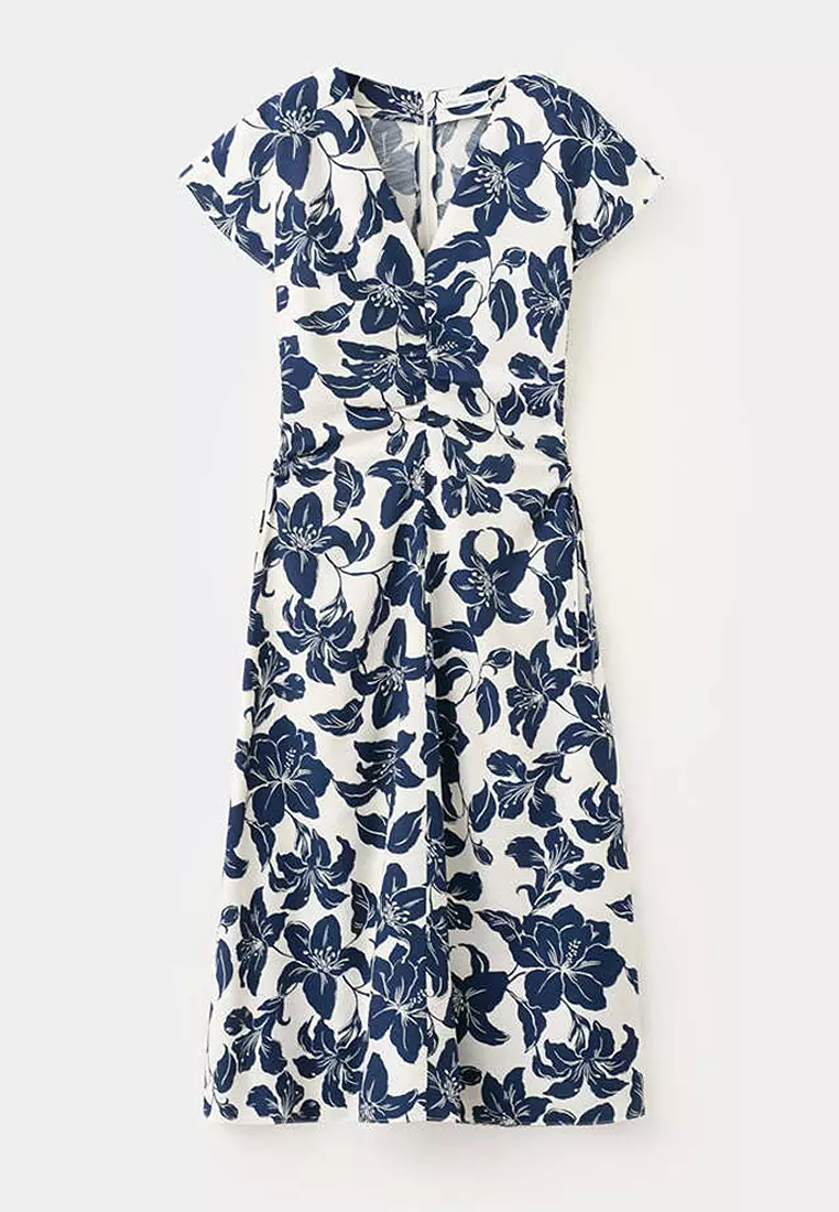 Buy Mango Side Ruched Floral Dress 2026 Online | ZALORA