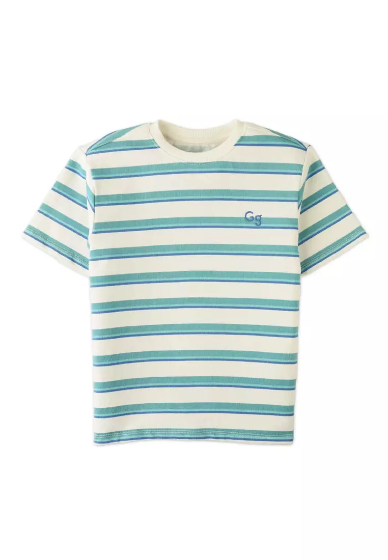 Buy Gingersnaps Robert Striped T-Shirt With Embroidered Logo 2025 Online | ZALORA Philippines