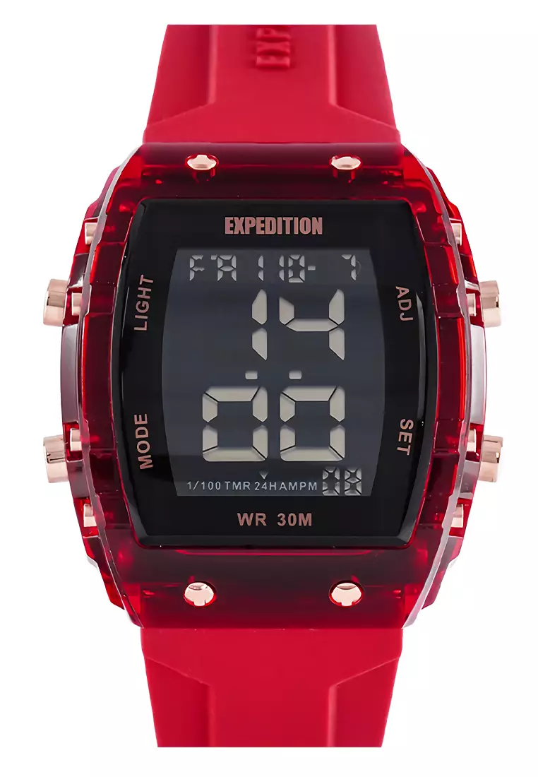 Jual Expedition Expedition - Jam Tangan Digital Wanita - Red - Rubber ...