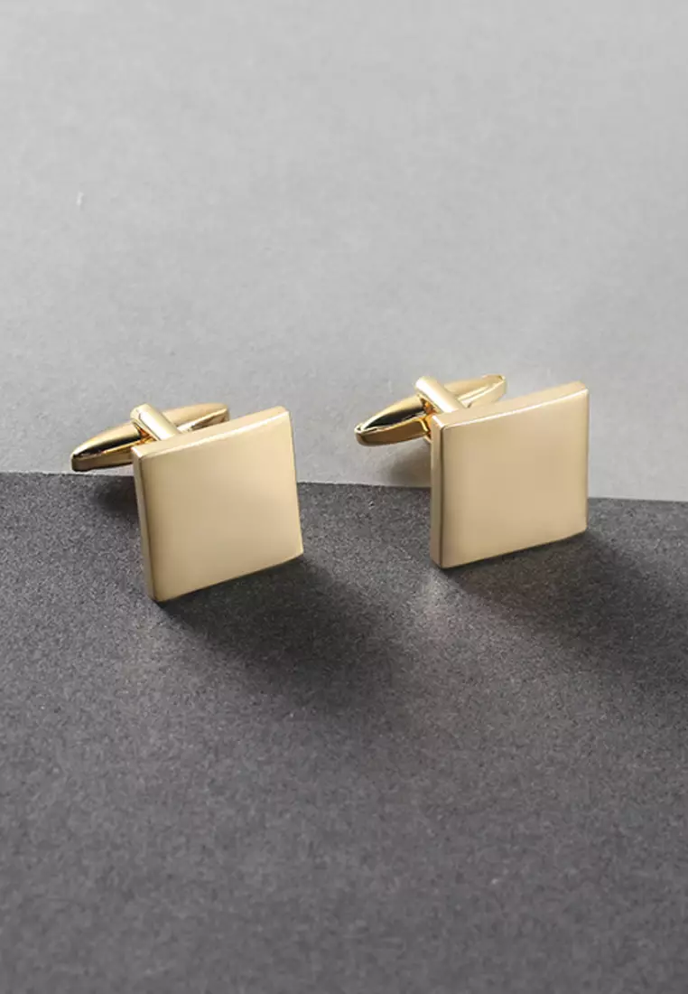 Buy Kings Collection Gold Square Cufflinks (PHKC20382) 2025 Online ...