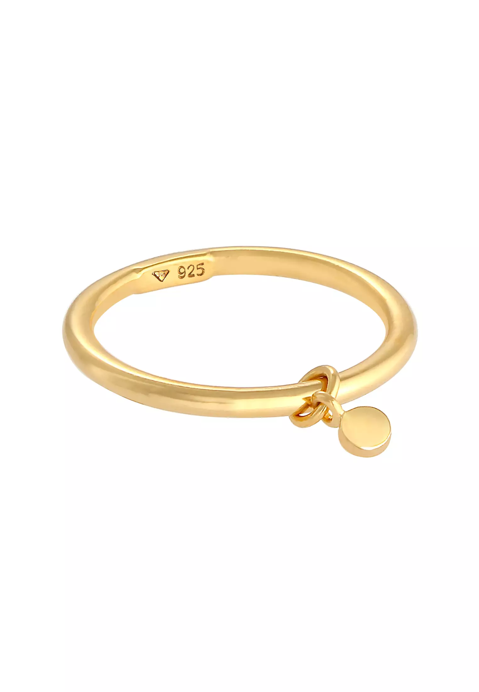 Buy ELLI GERMANY Ring Bandring Round Platelet Basic Minimal Gold Plated ...