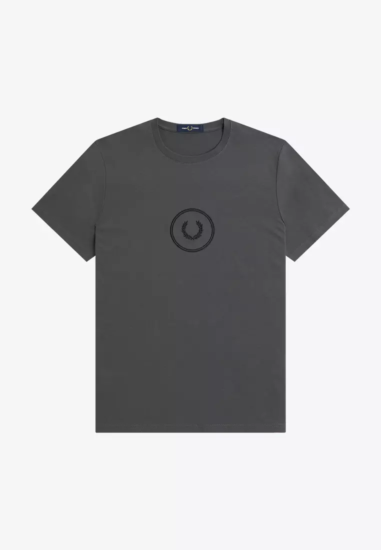 Buy Fred Perry Fred Perry M5630 Circle Branding T-Shirt (Gunmetal) 2025 Online | ZALORA