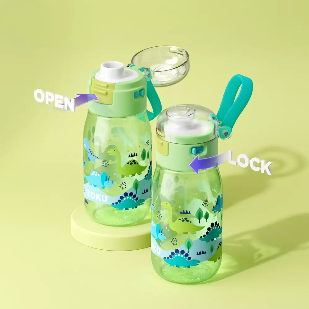 Jual Zoku Zoku Green Dino Kids Flip Gulp Bottle - Botol Minum, Botol ...