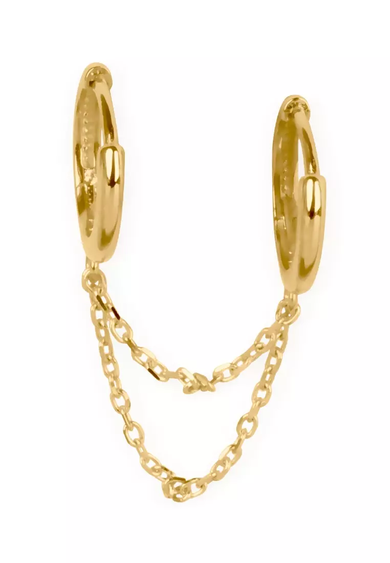 Buy Foundry Double Chain Huggie Earrings 14k Gold 2026 Online | ZALORA ...