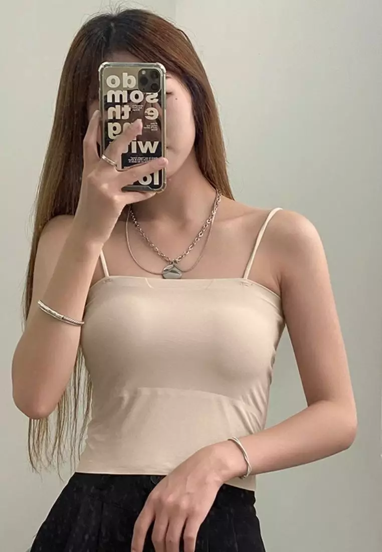 Buy Kiss & Tell Premium Arina Ice Silk Bralette Inner Top Tube in Nude Online | ZALORA Malaysia