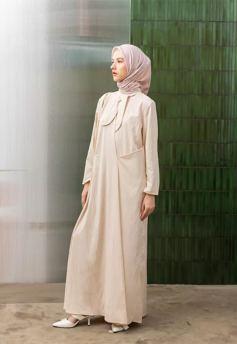 Jual KAMI Kami Mara A-Line Dress Sand Original 2026 | ZALORA Indonesia