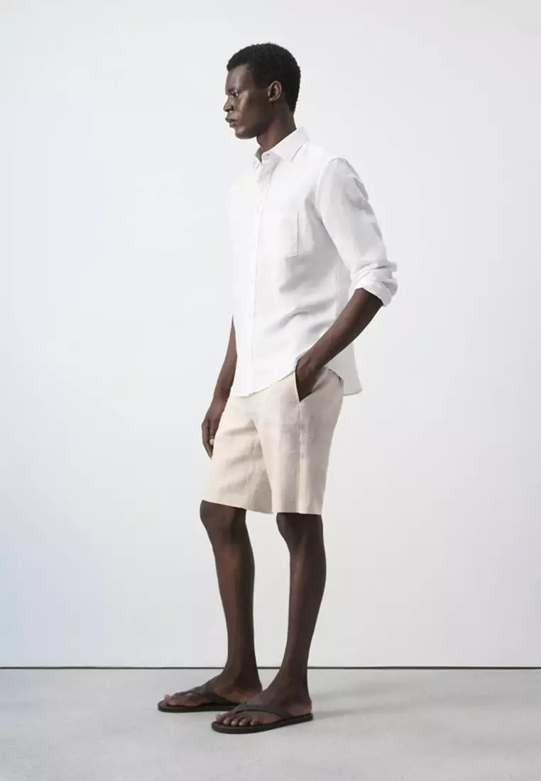 Buy MANGO Man Linen-Cotton Shirt With Pocket 2026 Online | ZALORA