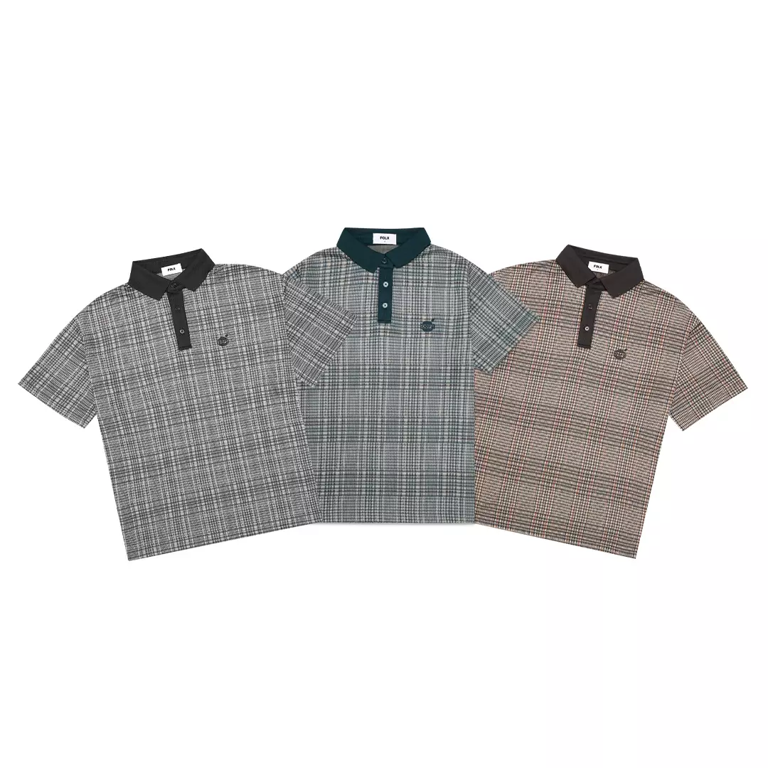 Jual FOLX Golf Jacquard Polo Shirt Brown Original 2025 | ZALORA Indonesia