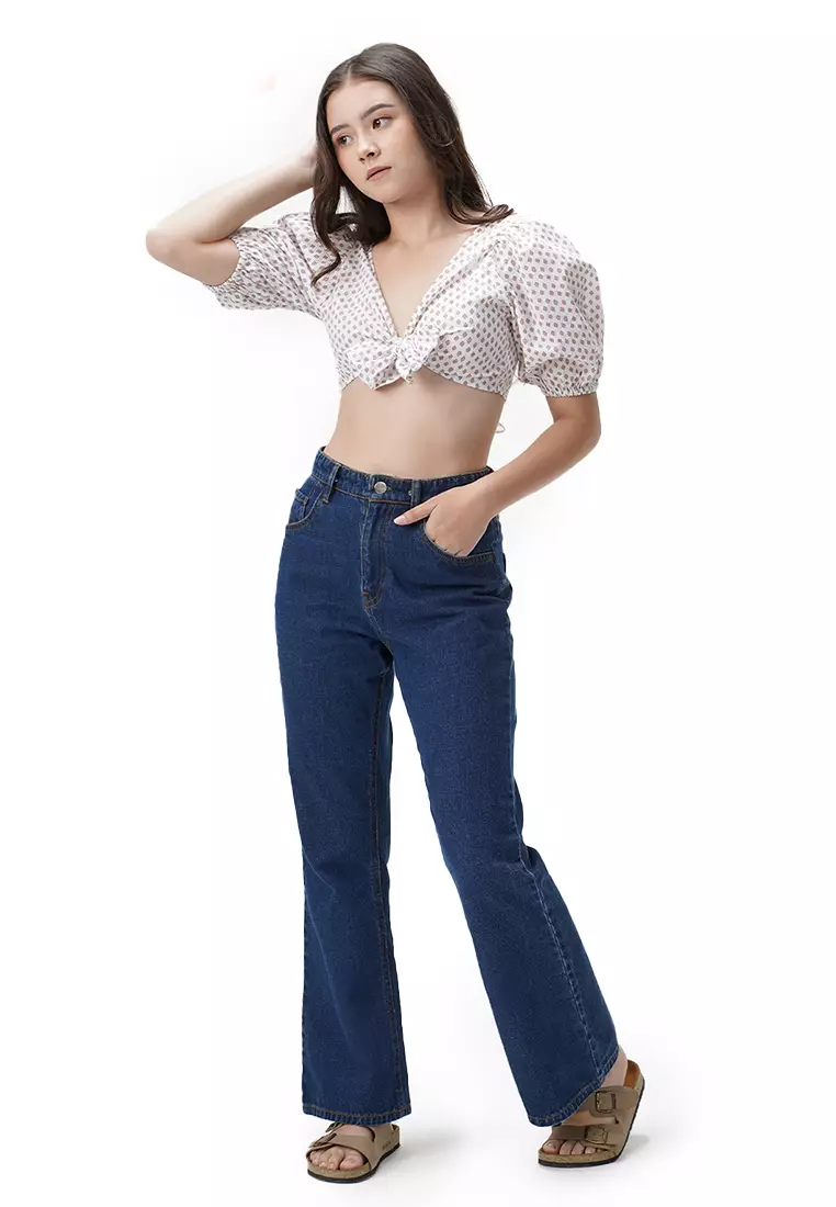 Buy JUST G Two Ways To Wear Diamond Print Blouse 2026 Online | ZALORA ...