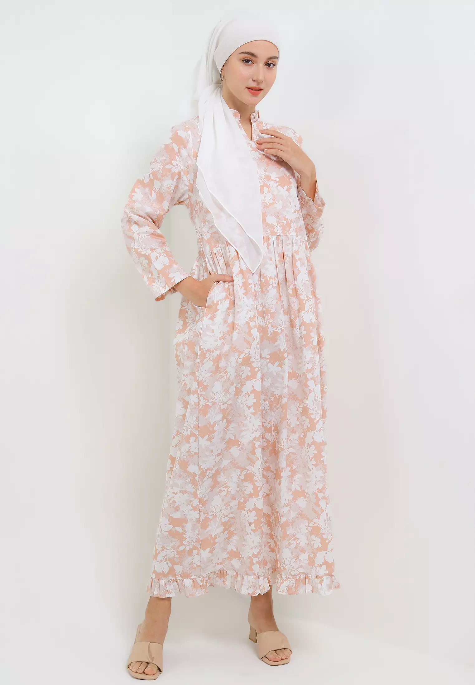 Jual MFMW MFMW Navier Dress Gamis Salem Motif Bunga Original 2025 ...