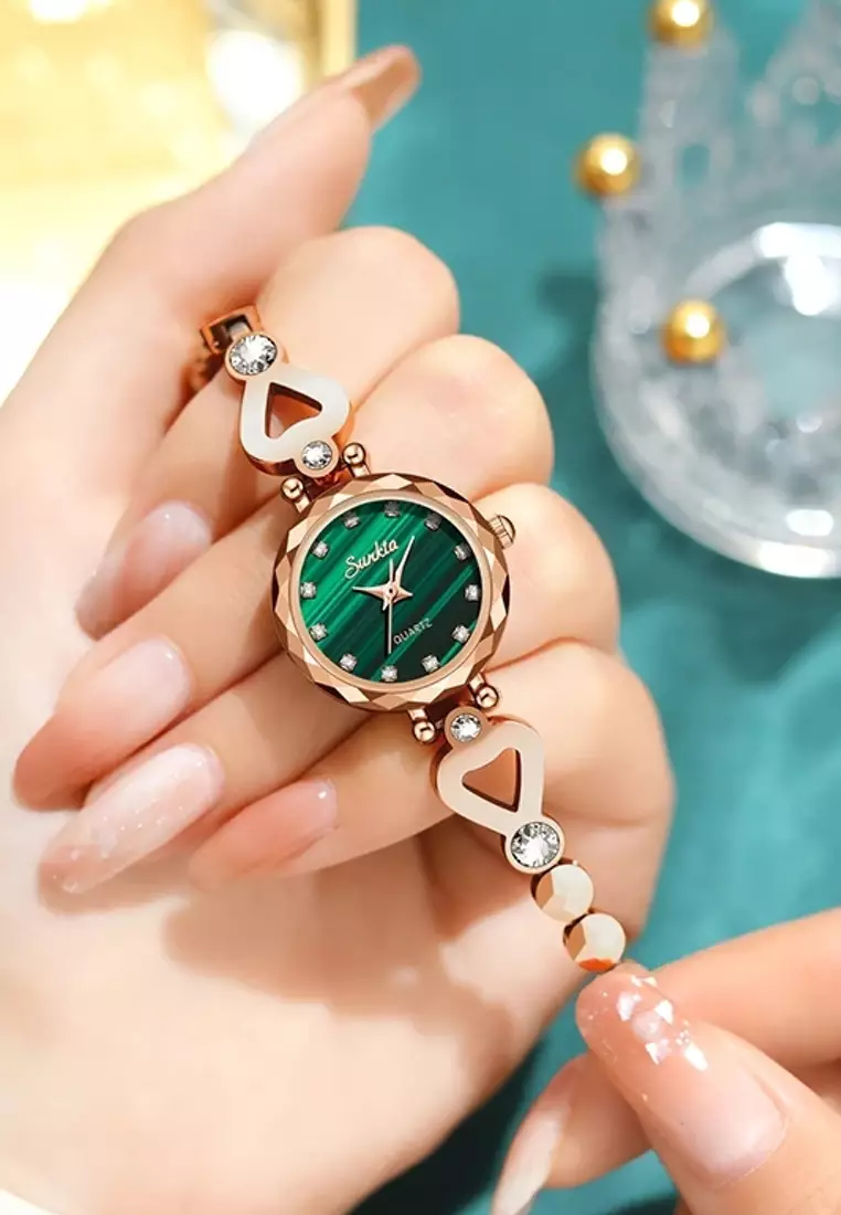 Buy LIGE SUNKTA Ladies Quartz Watch, 23mm, IP Rose Gold Stainless Steel ...