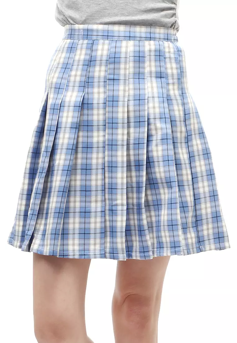 Jual Evernoon Rok Midi Wanita Motif Tartan Rubbery Waist Design Simple ...