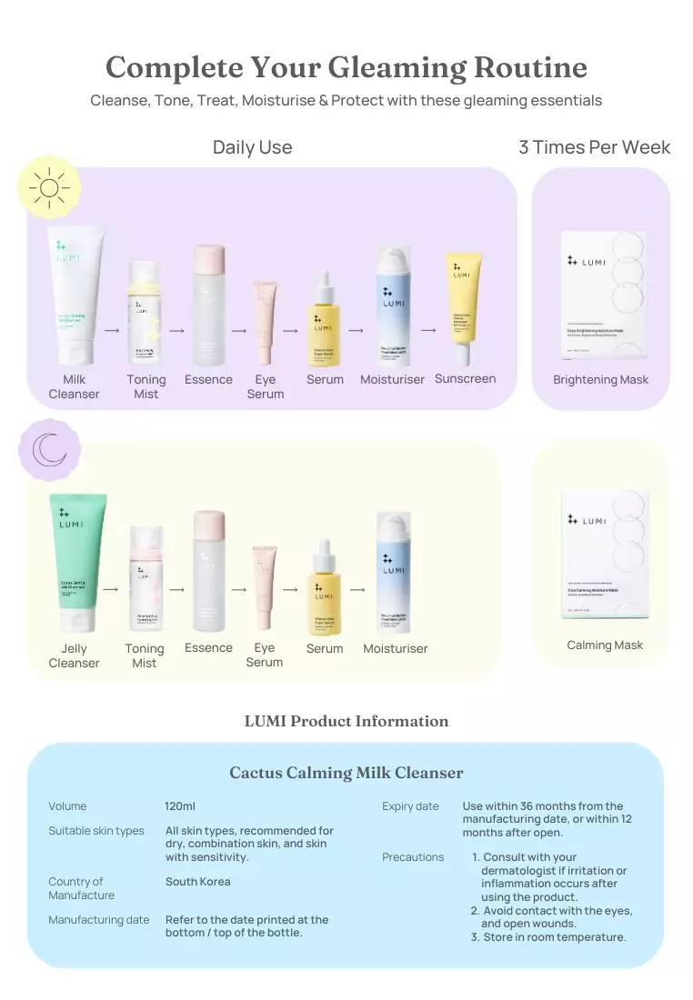 Buy Lumi Beauty Lumi Cactus Calming Milk Cleanser 120ml Online Zalora Malaysia