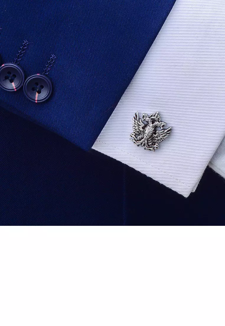 Buy SOEOES Fashion High-end Vintage Double-headed Eagle Cufflinks 2025 ...